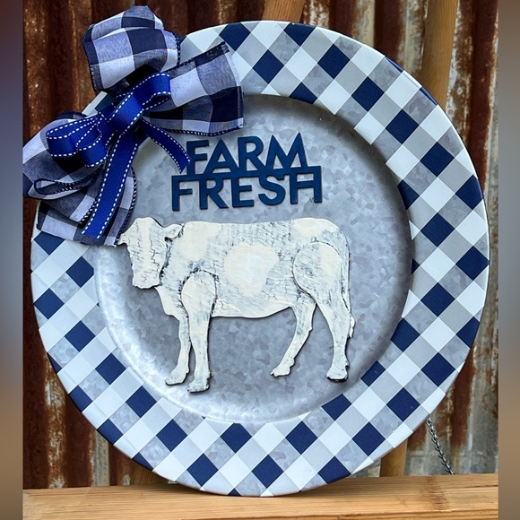 Hand Crafted | Accents | Home Decor Cow Display Farm Fresh | Poshmark